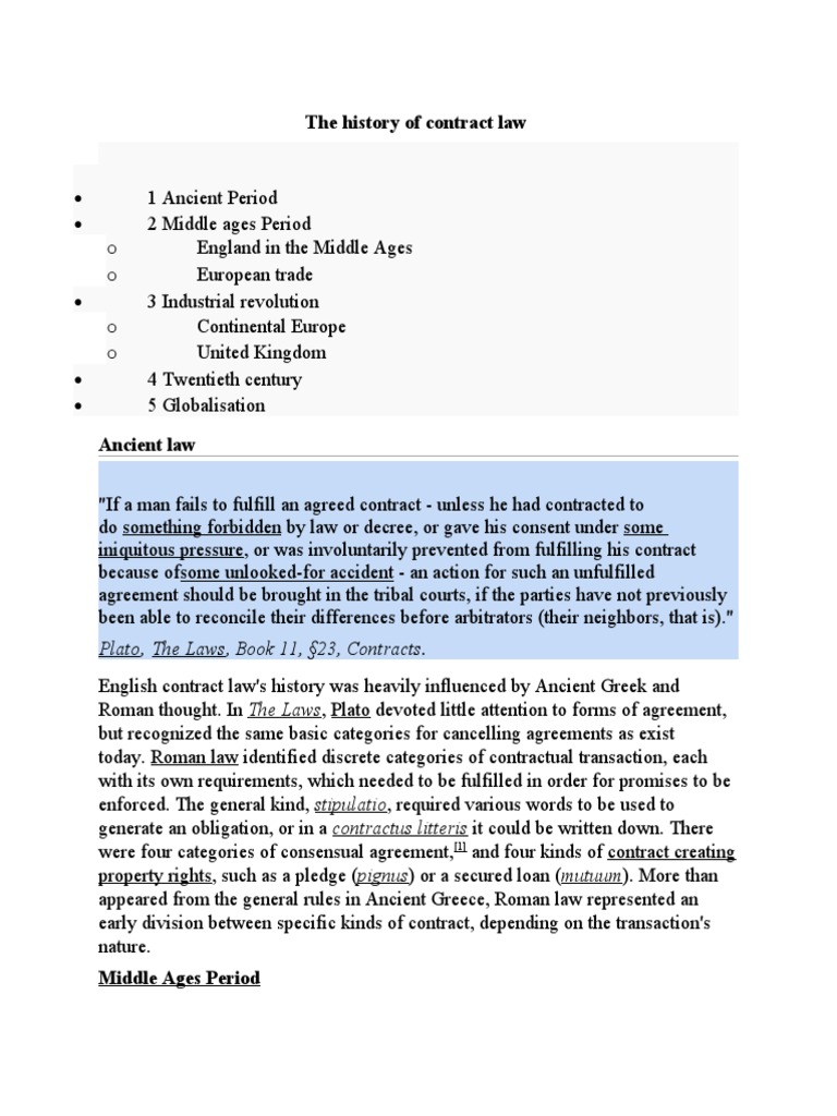 History of Contract Law in England | PDF