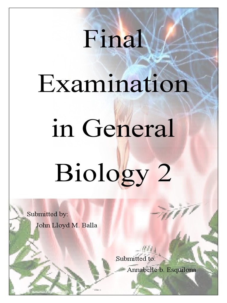 General Biology 2 Finals Exam | PDF | Self-Improvement