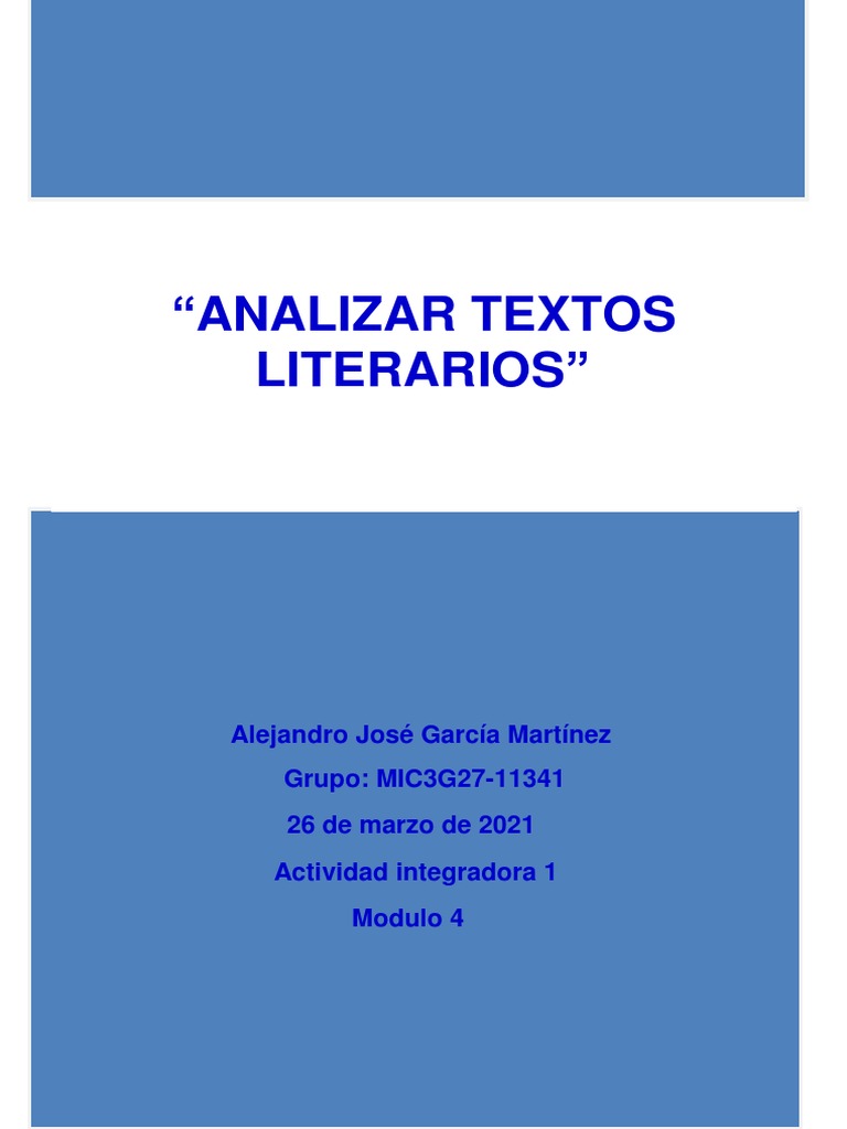 Analizis de Teextos Literarios | PDF | Ficción general