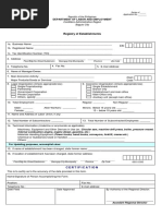 Rule 1020 Form (DOLE Registry of Establishment) | PDF