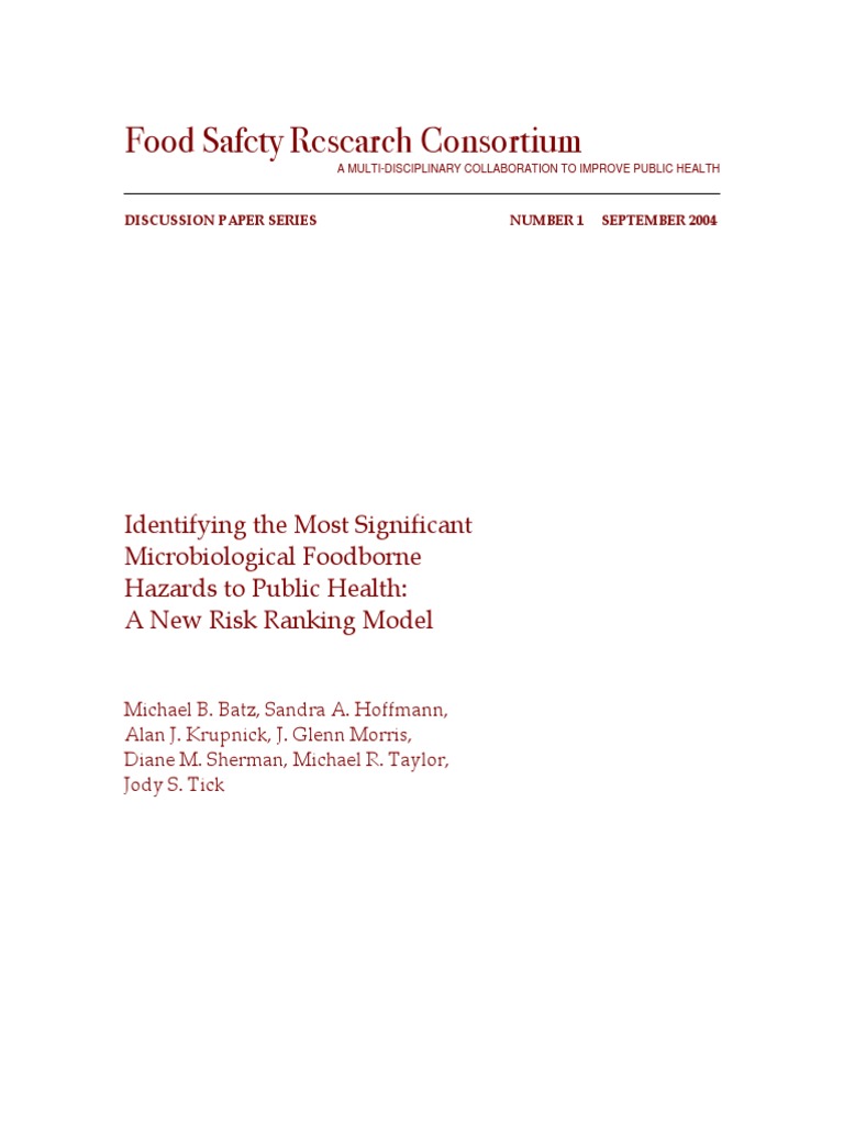 Food Safety Research Consortium | PDF | Self-Improvement | Wellness