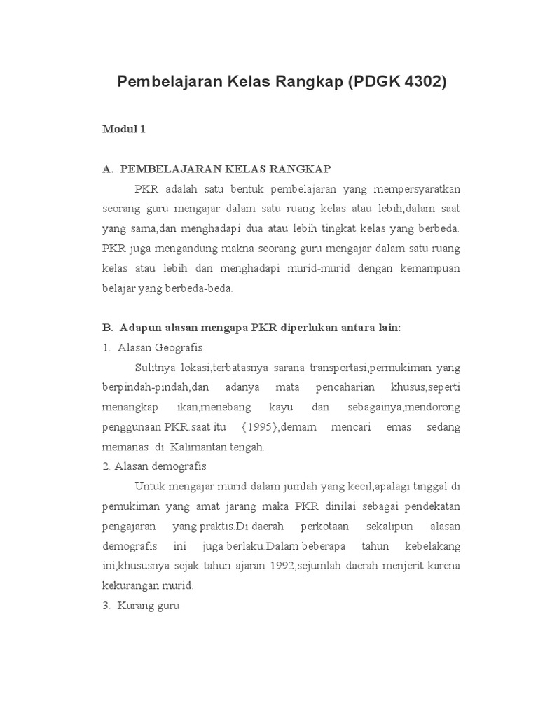 Ringkasan Modul 1 KB 1 PKR | PDF