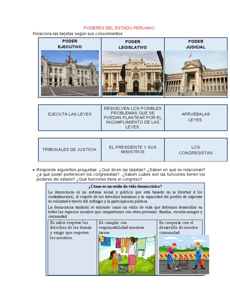 3.2.1 Poderes Del Estado Peruano | PDF | Separación de poderes | Democracia