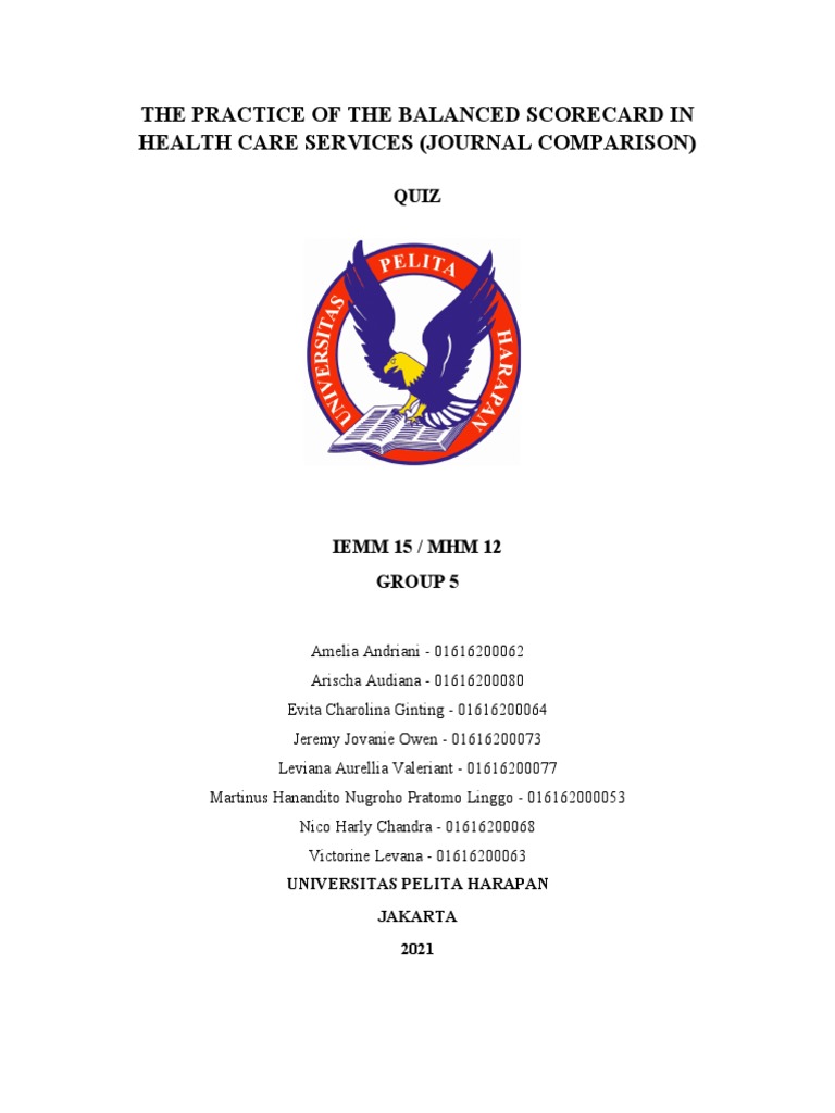 The Practice of The Balanced Scorecard in Health Care Services Journal ...