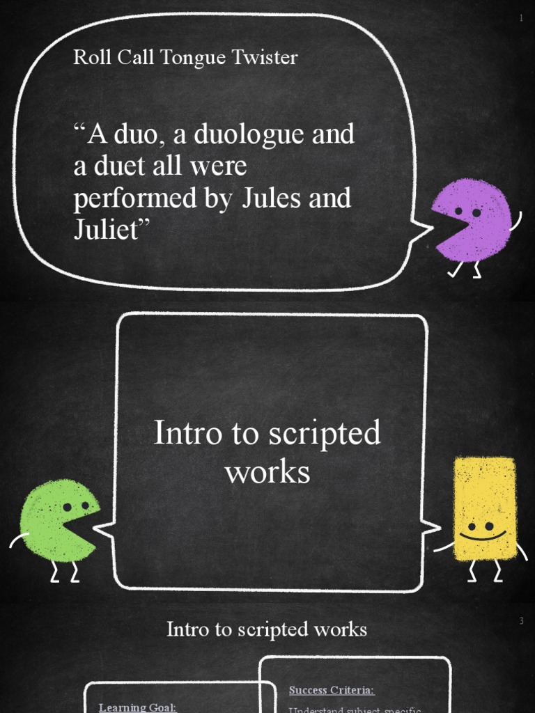 01 - Intro To Scripted Work | PDF