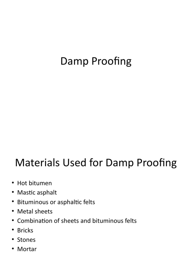 Damp Proofing | PDF | Roof | Asphalt