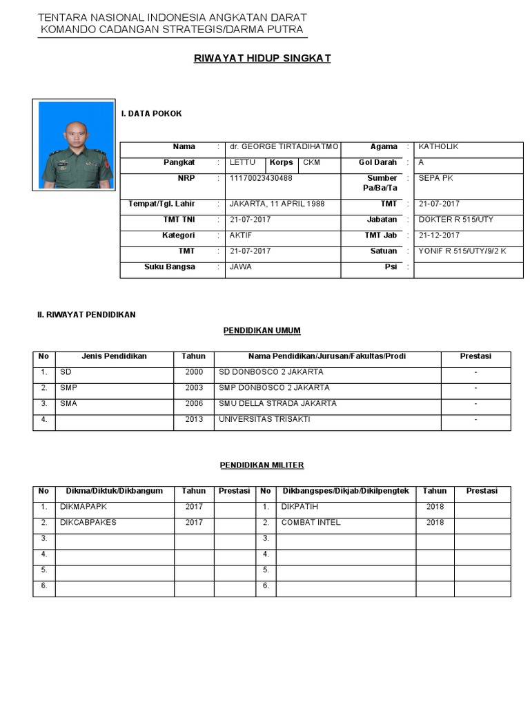 Contoh Format RH | PDF