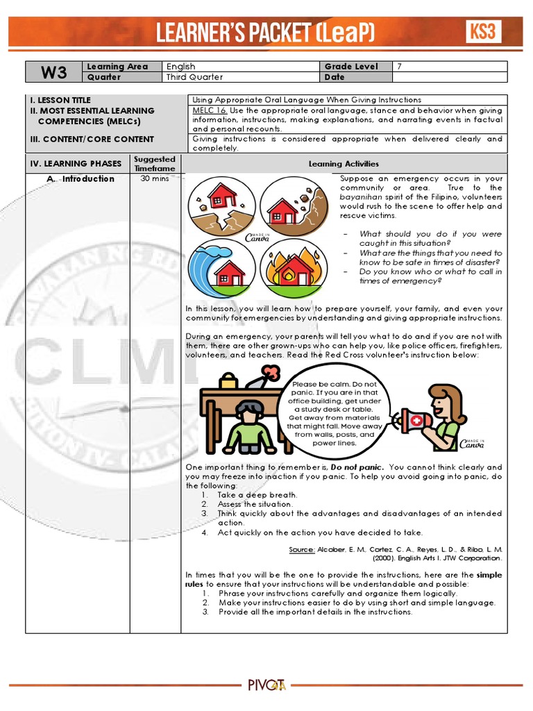 Learners Packet in English 7 Q3 Week 3 | PDF