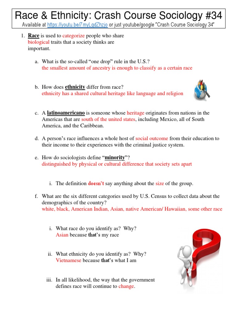 Crash Course Sociology 34 Race & Amp Ethnicity | PDF