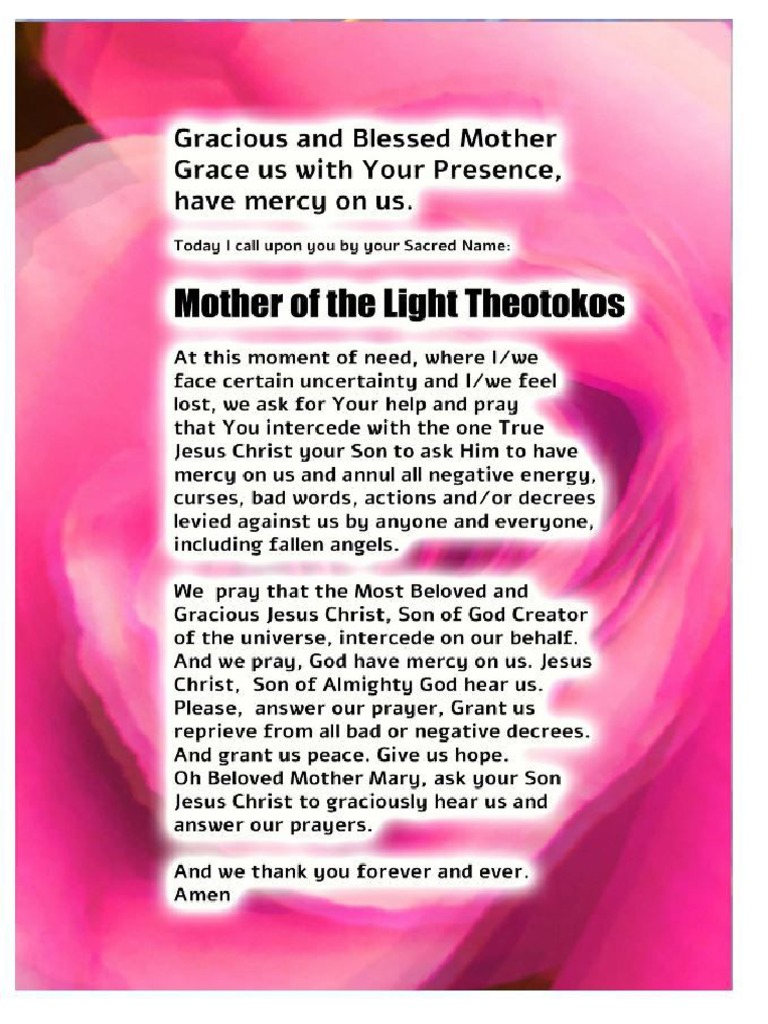 Theotokos Prayers | PDF