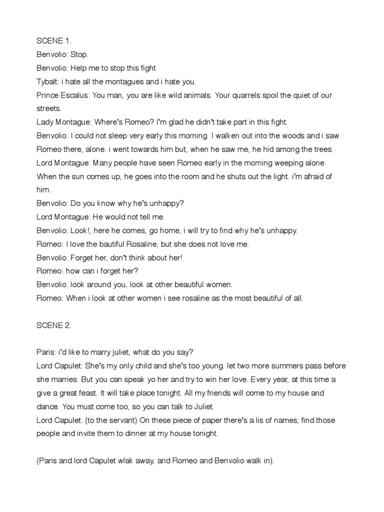 Script R&J | PDF | Characters In Romeo And Juliet | Romeo And Juliet