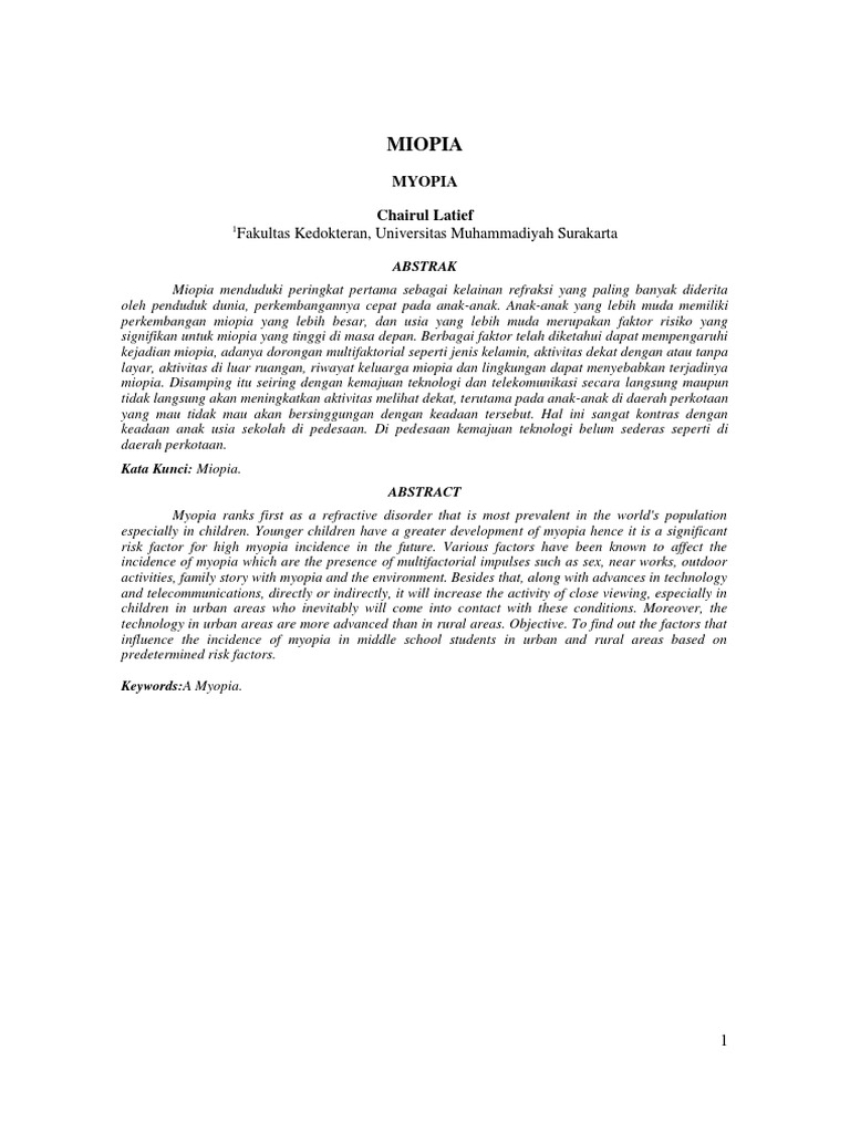 Artikel Miopi | PDF | Sains & Matematika