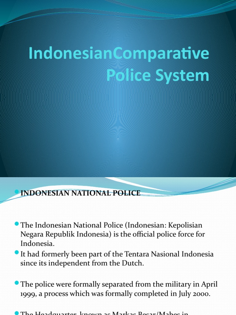 Overview Of Indonesian National Police Pdf Public Safety Crime