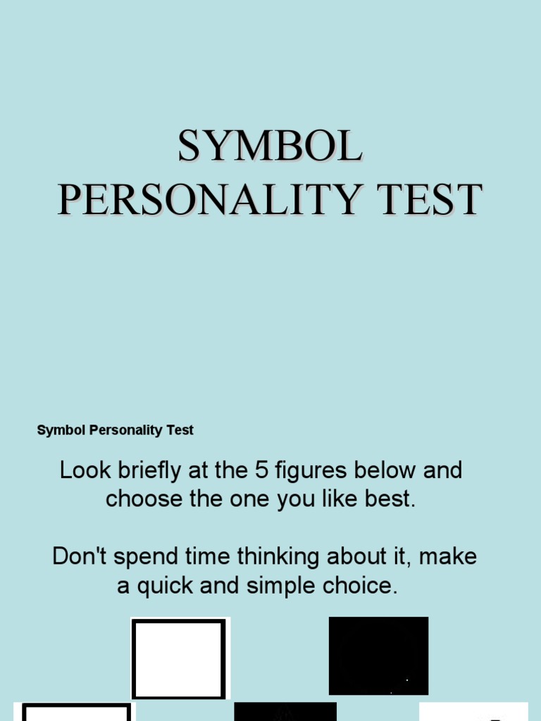 Symbol Personality Test | PDF