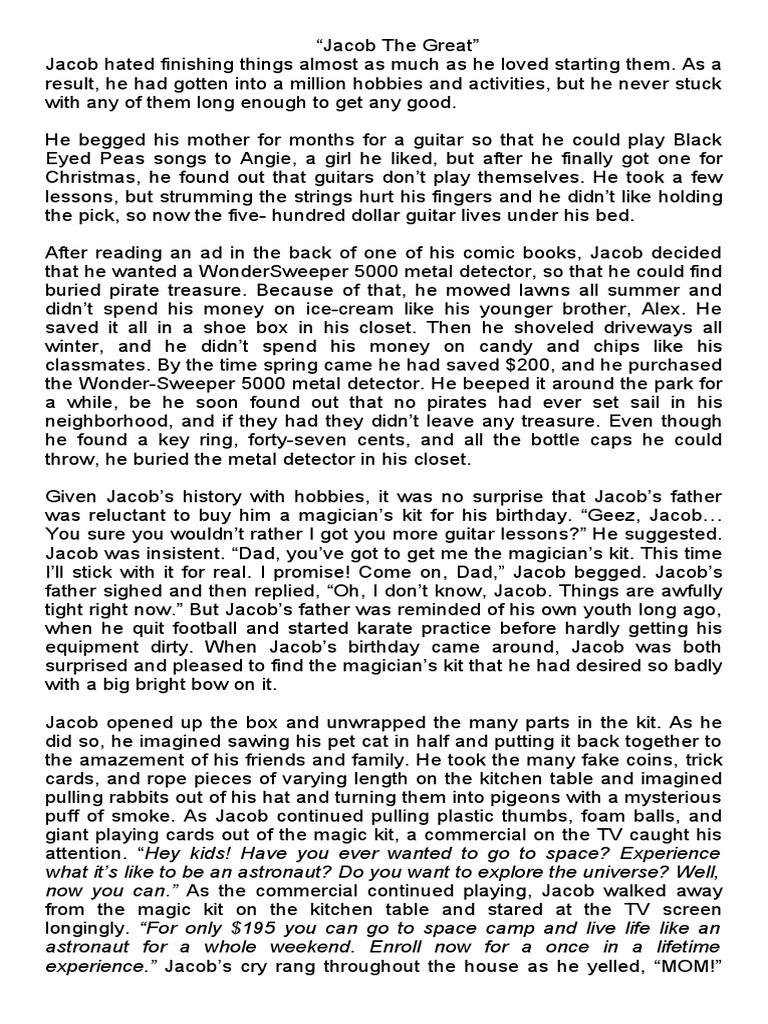 Jacob The Great Final | PDF