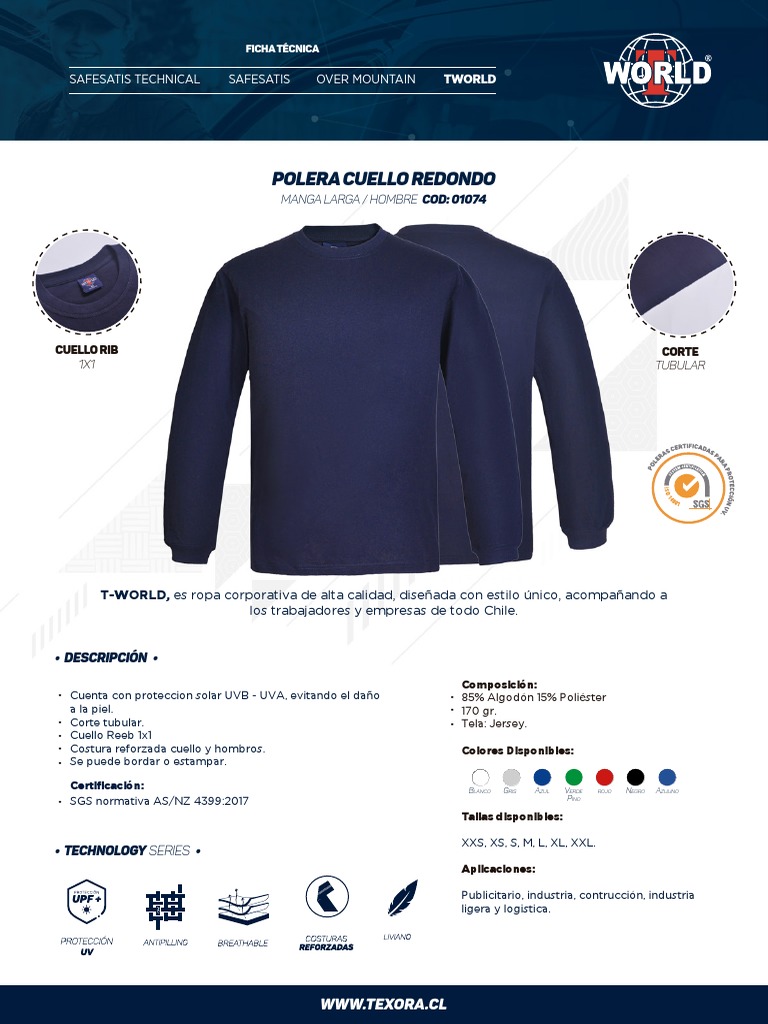 01074-Polera Polo Manga Larga Hombre | PDF | Ropa | Science
