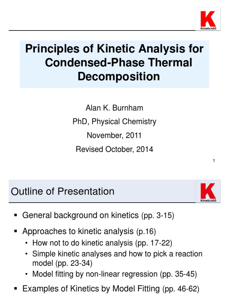 Kinetics05 Tutorial | PDF | Chemical Kinetics | Reaction Rate Constant