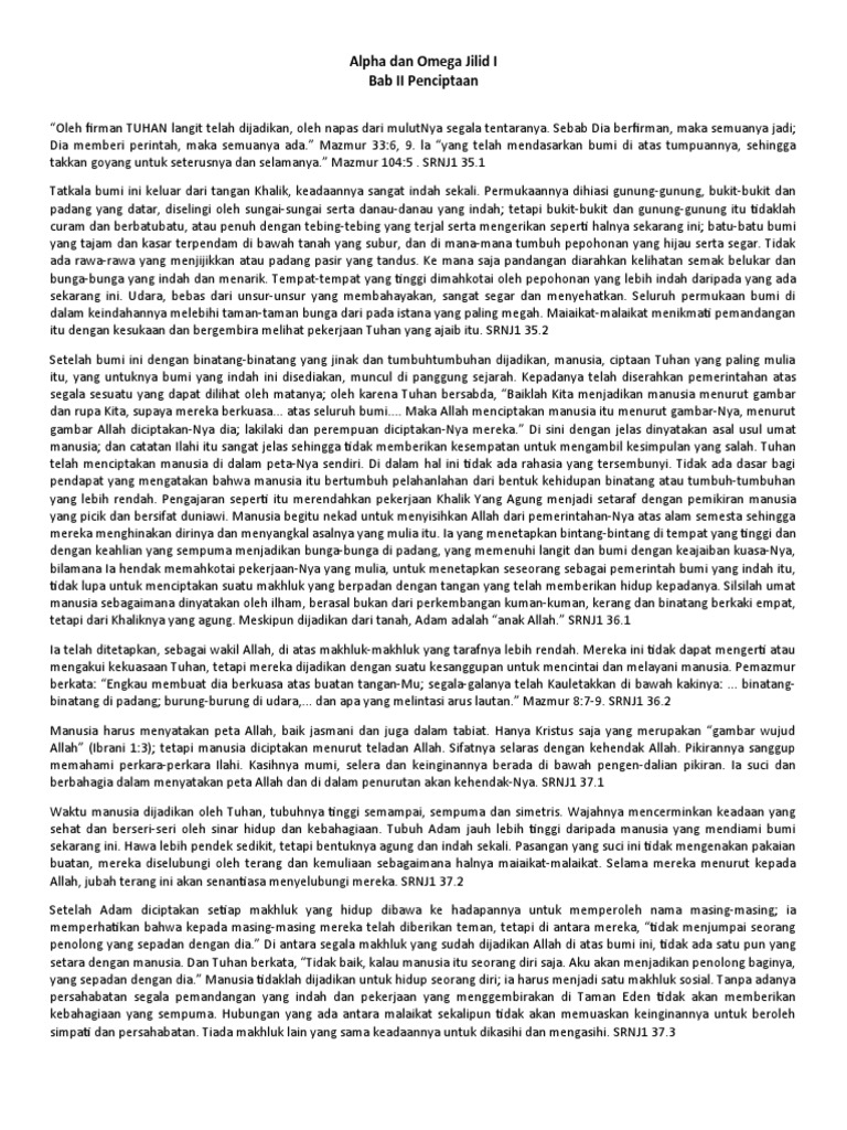 Alpha Dan Omega Jilid I | PDF