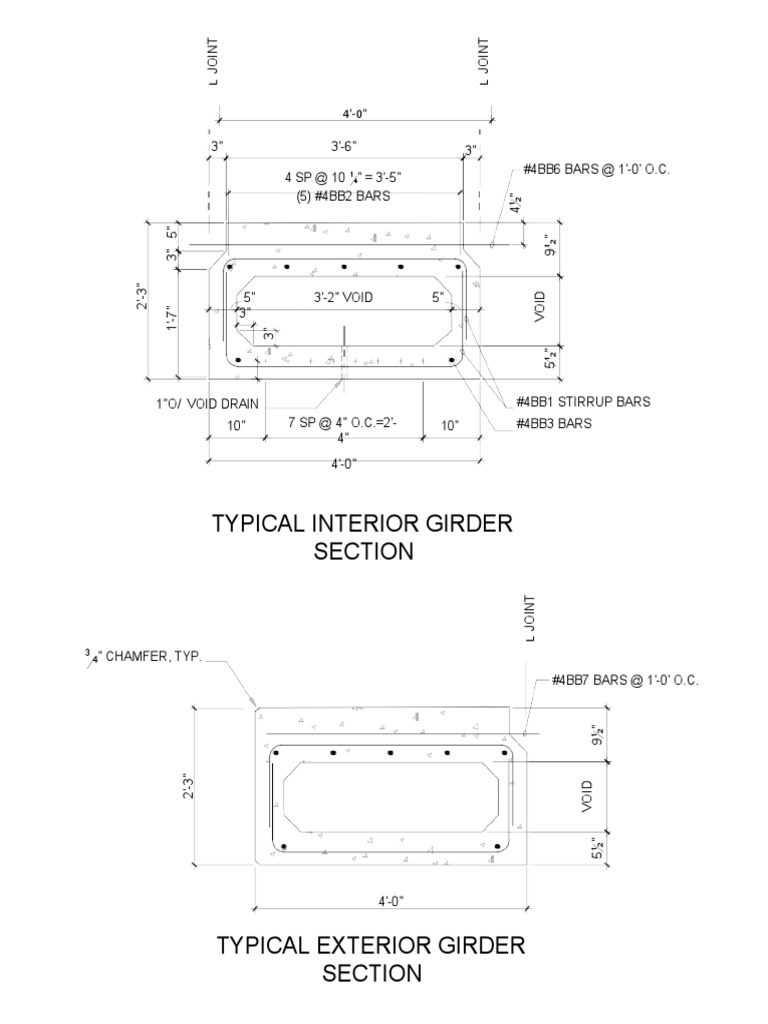 Typical Interior Girder Section: 4'-0" 3" 3'-6" 4 SP at 10 " 3'-5" (5 ...