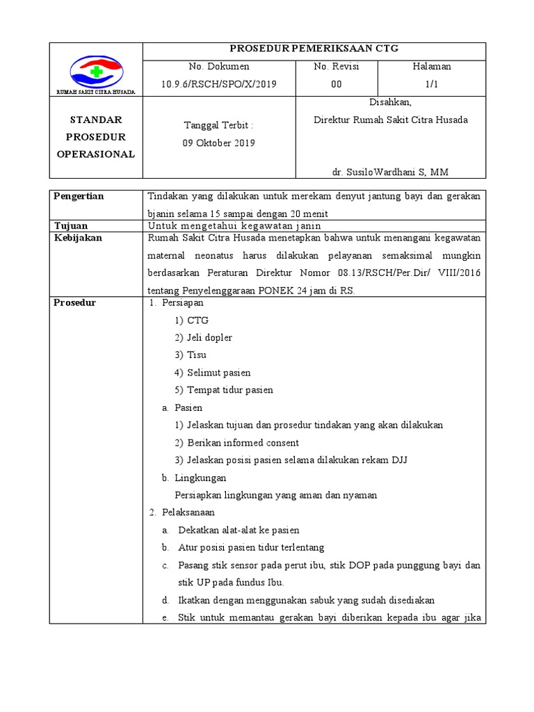 SPO Pemeriksaan CTG | PDF | Sains & Matematika