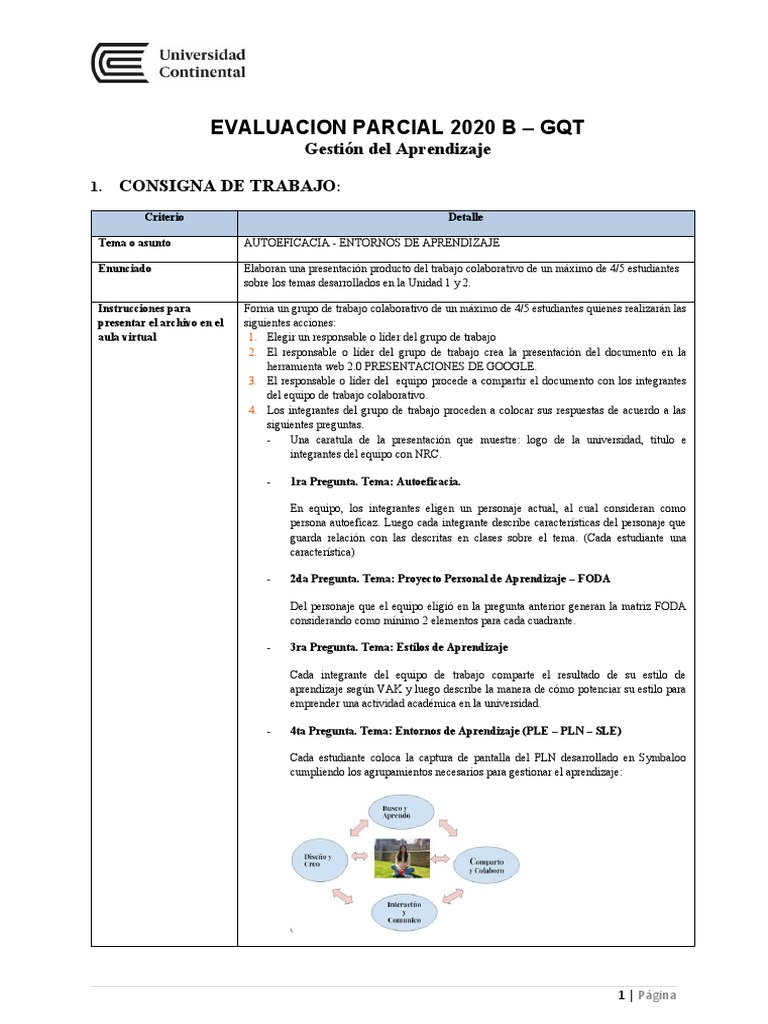 Consigna de Trabajo - Evaluación Parcial - GQT | PDF | Evaluación | Informática