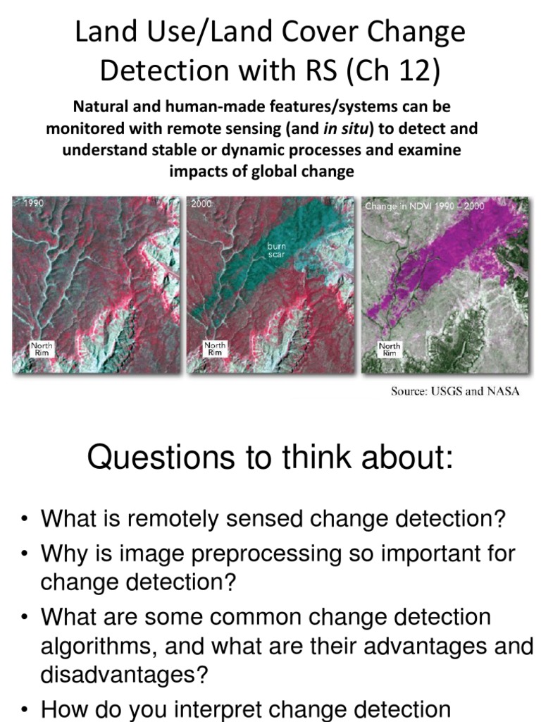 Unit 11 - 12 - Change Detection - Ch12 | PDF | Remote Sensing ...