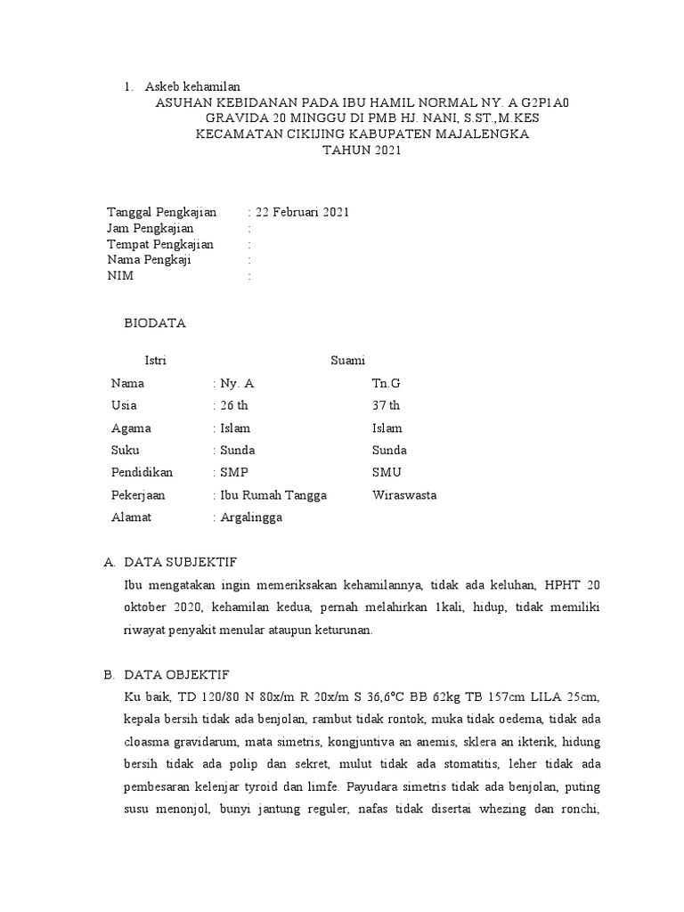 Contoh Soap Anc | PDF | Kesehatan Holistik