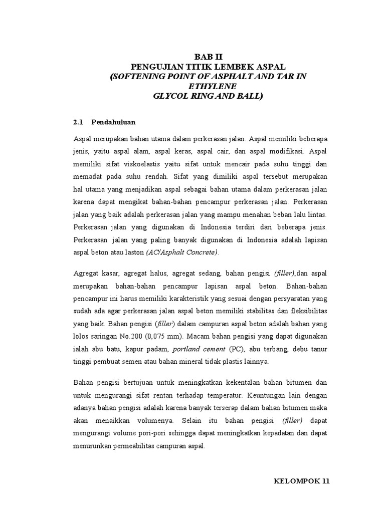 Modul B - Titik Lembek Aspal | PDF
