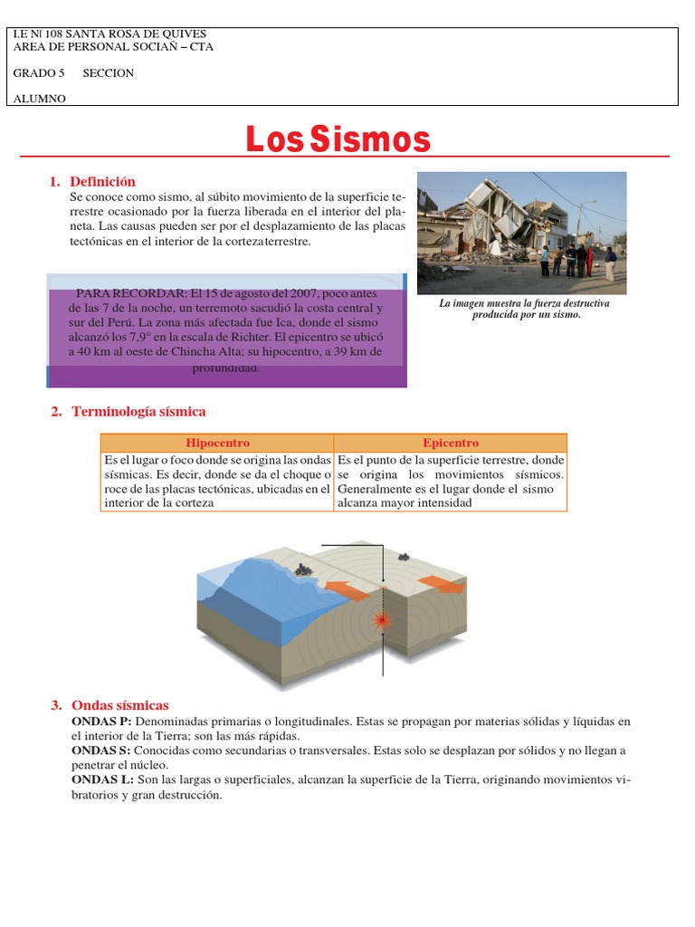 Los Sismos 1 | PDF | Temblores | Estructura de la tierra