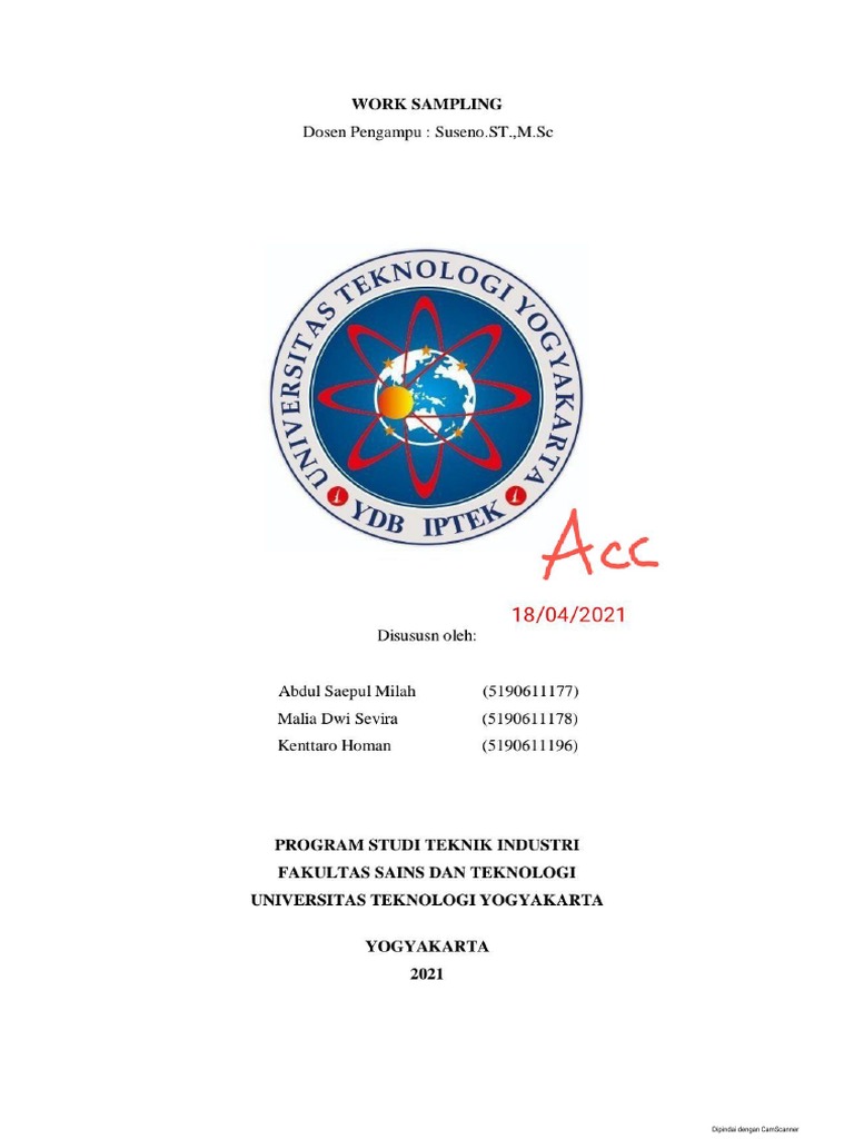 Laporan APK Work Sampling Kel 9 | PDF