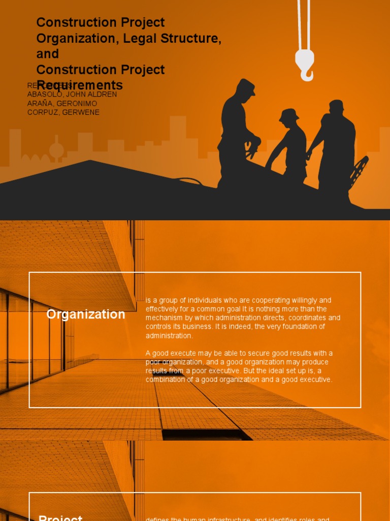Construction Project Organization, Legal Structure, and Construction ...
