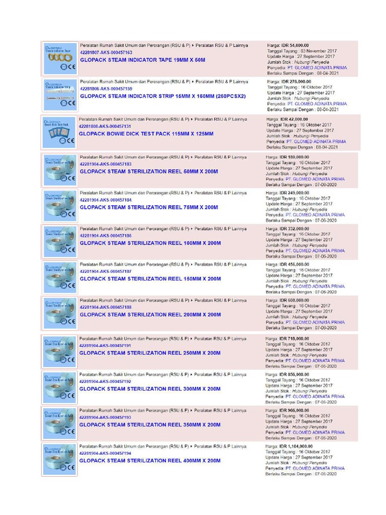 02 Ekat - Price List Glopack - Compressed | PDF