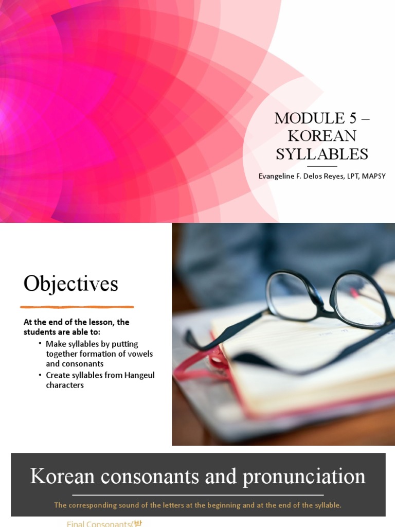 Module 5 Korean Syllables | PDF | Collation | Orthography