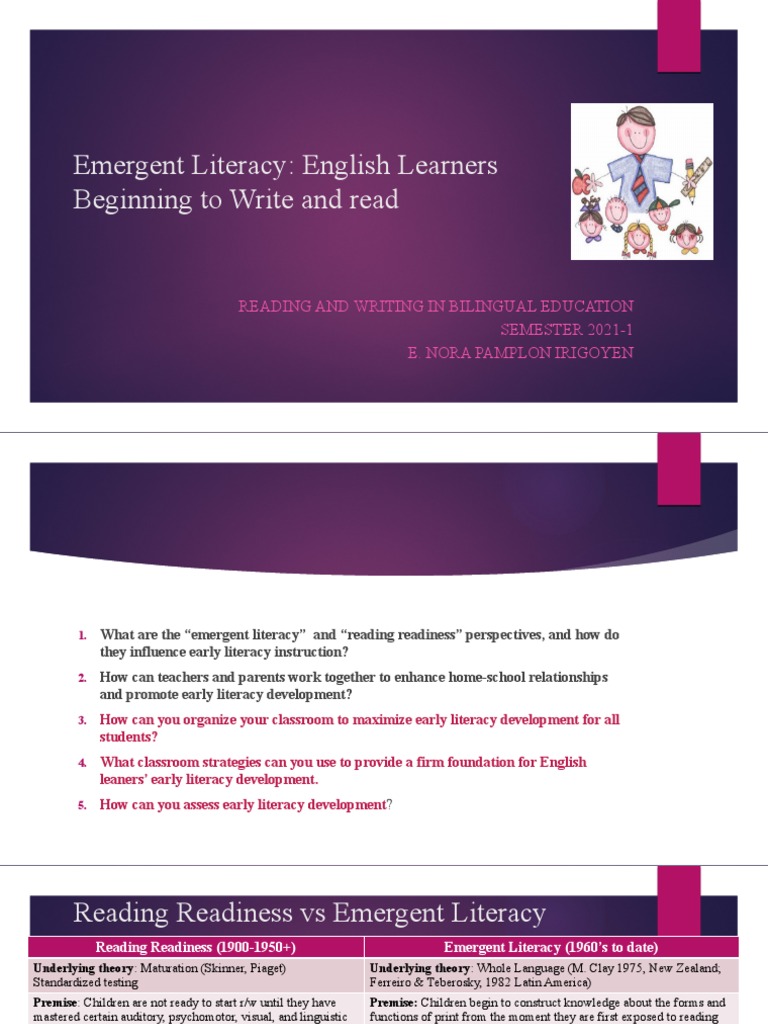 Emergent Literacy: English Learners Beginning To Write and Read | PDF ...