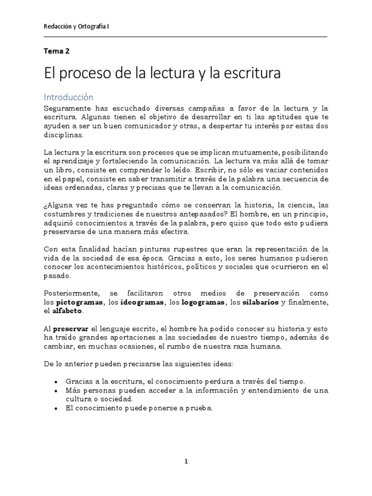 Tema 2 Proceso Lectura Escritura | PDF | Papiro | Escritura