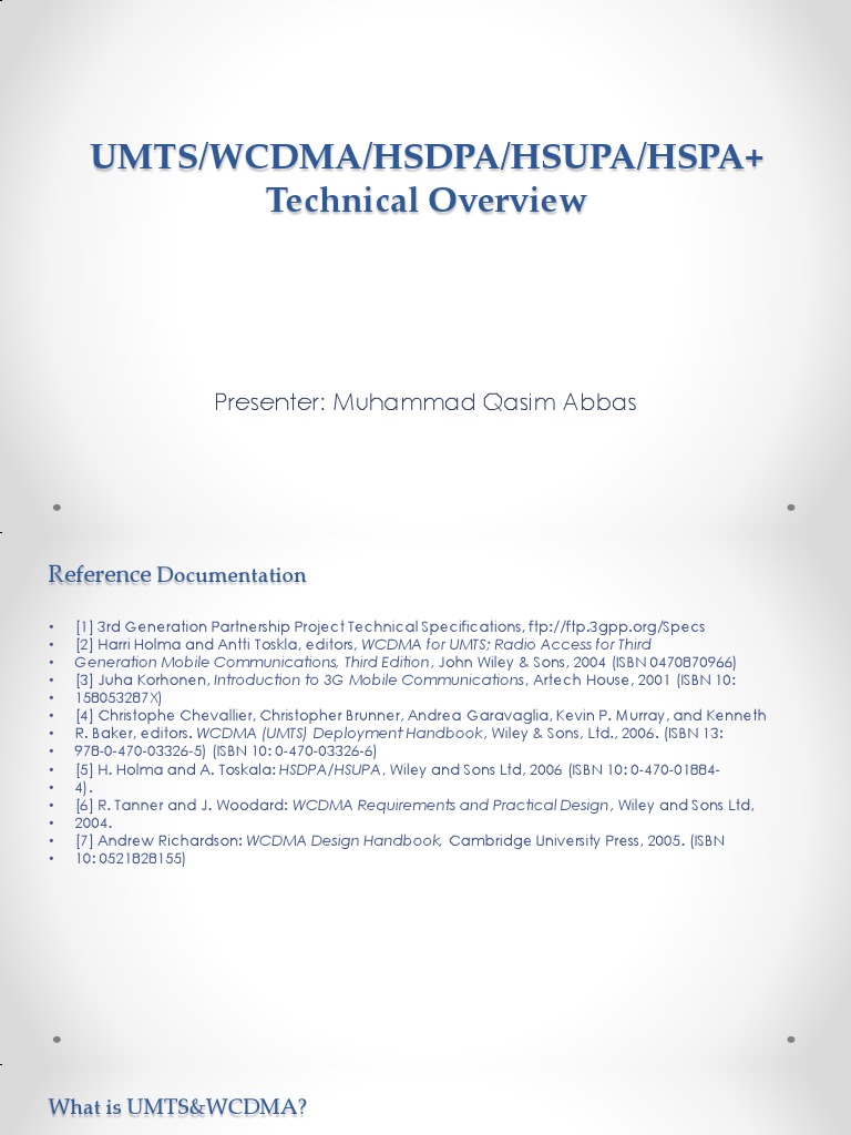 UMTS/WCDMA/HSDPA/HSUPA/HSPA+ Technical Overview | PDF | High Speed ...