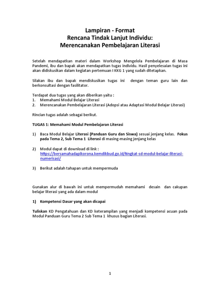 Rencana Pembelajaran Literasi Efektif | PDF | Karier & Perkembangan