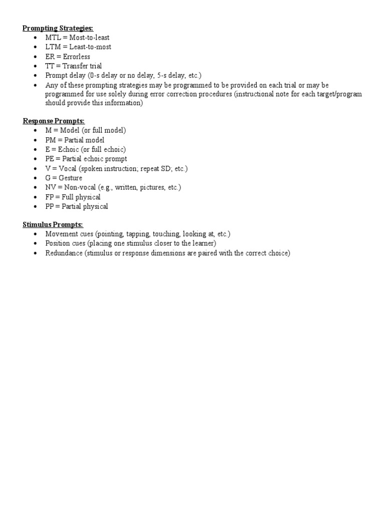 Within Session Prompt Fading Training Activity | PDF | Human Nature ...