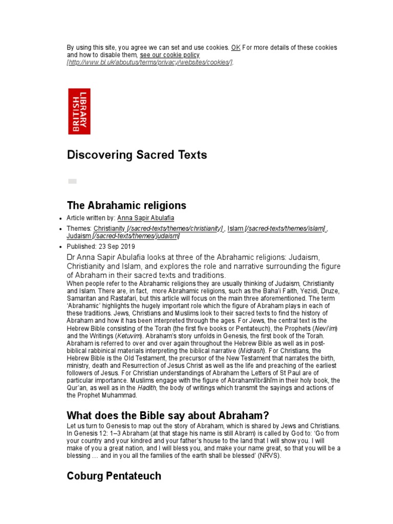 Discovering Sacred Texts: The Abrahamic Religions | PDF | Abraham | Sarah