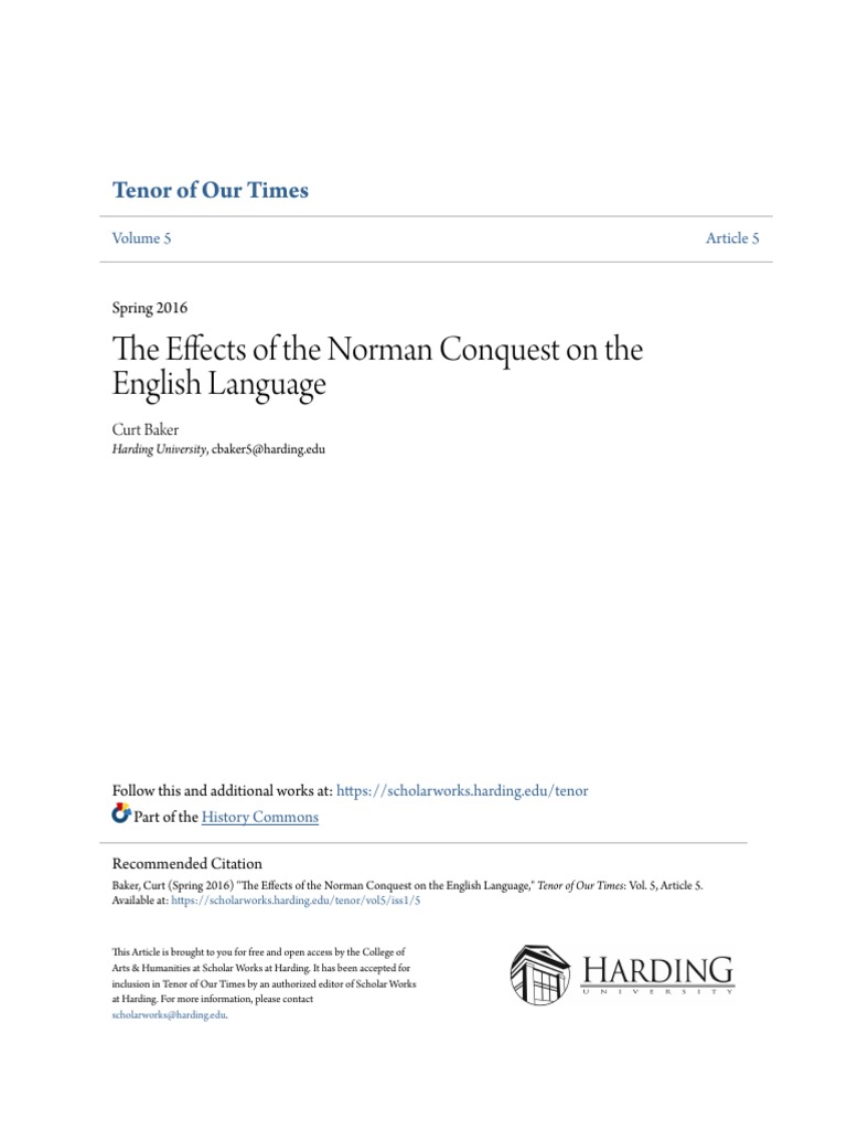 Effects of The Norman Conquest | PDF | English Language | William The ...