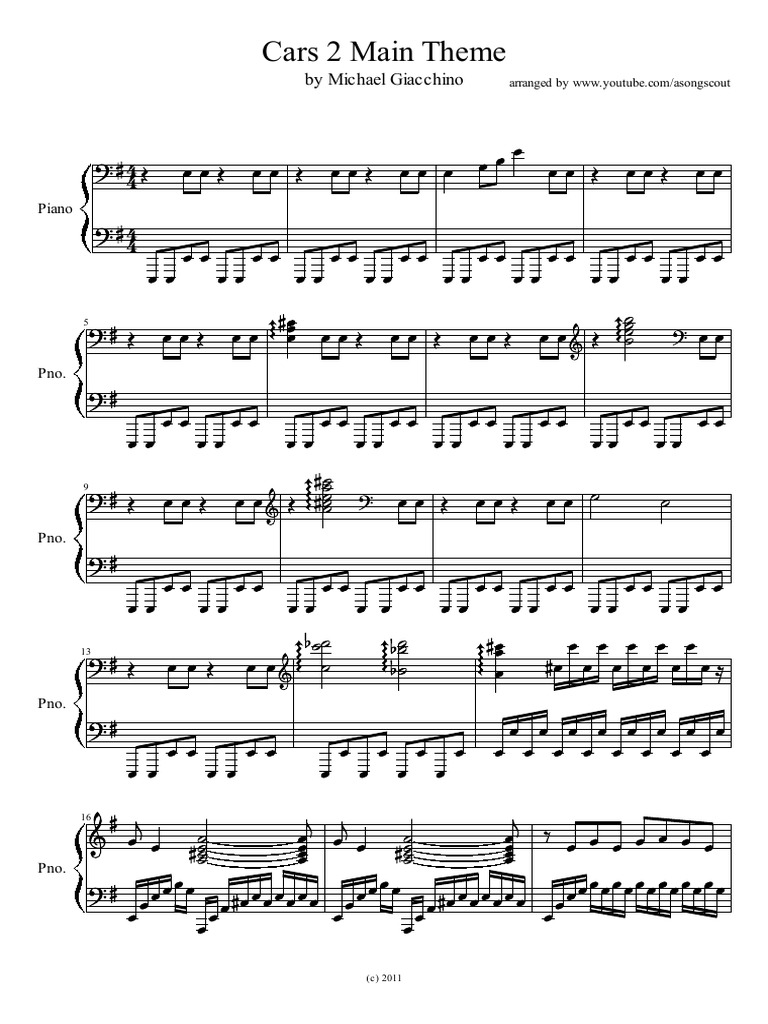 Cars 2 Main Theme | PDF
