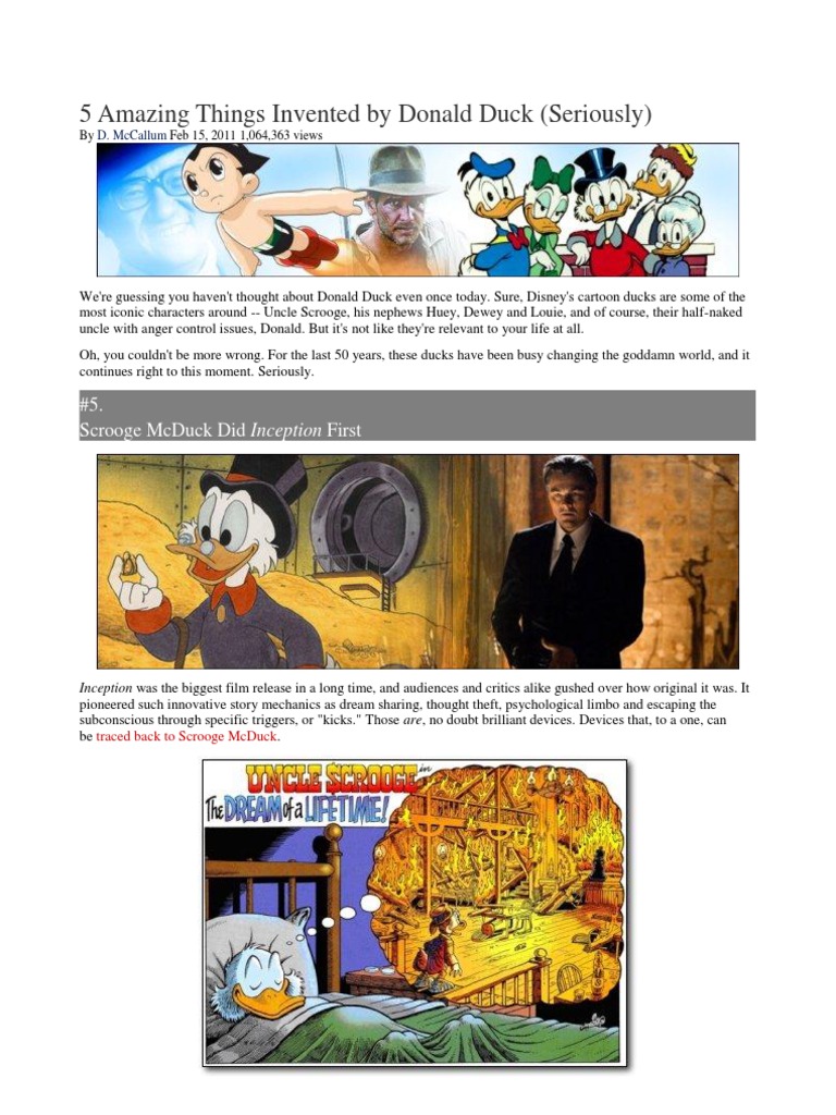 5 Amazing Things Invented by Donald Duck