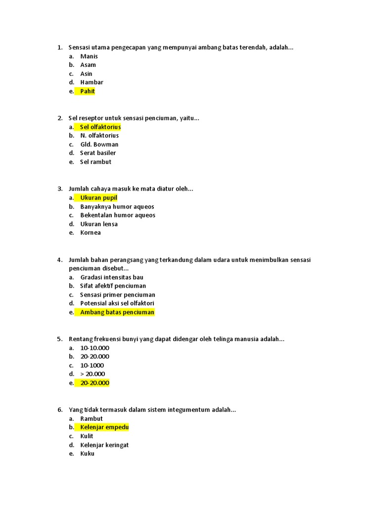 Soal Sistem Integumentum | PDF