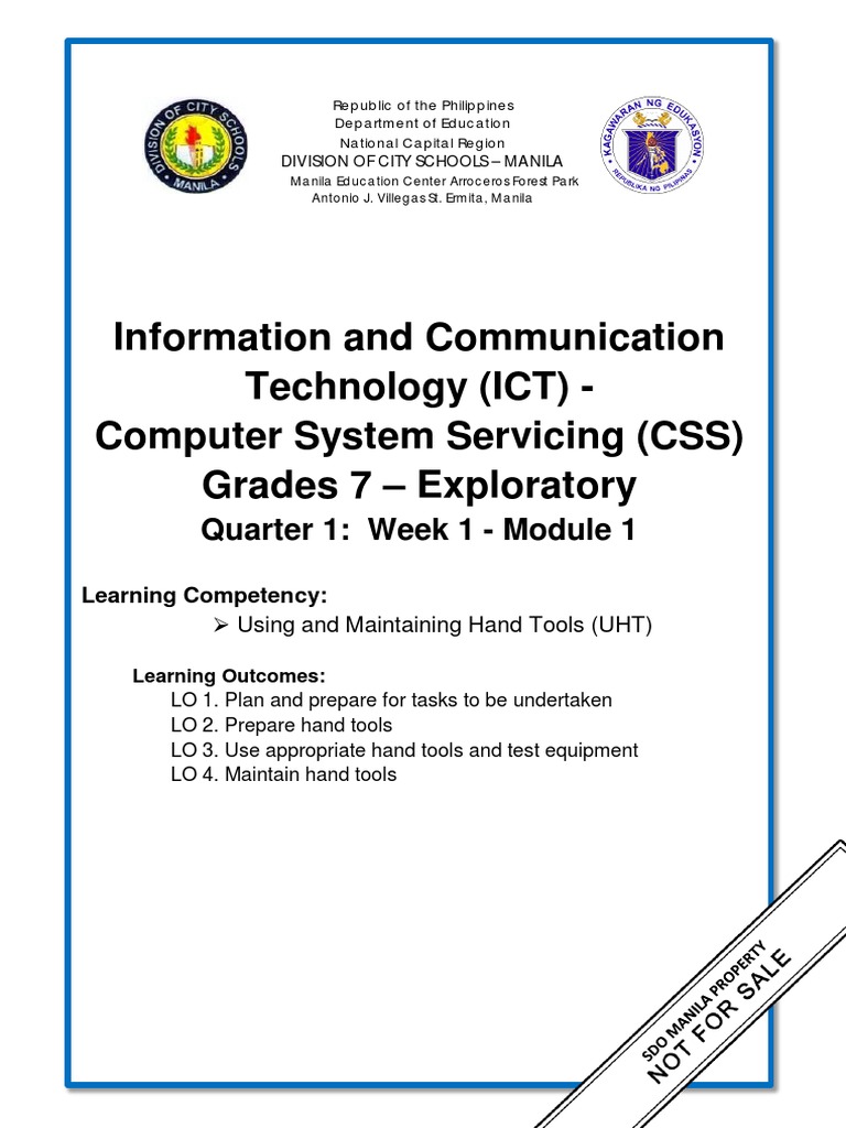 TLE-TE-7 Q1 W1 Mod1 ICT-CSS | PDF | Screw | Electrostatic Discharge