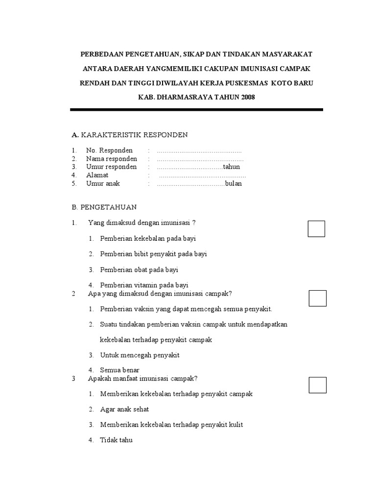 Kuesioner Skripsi | PDF