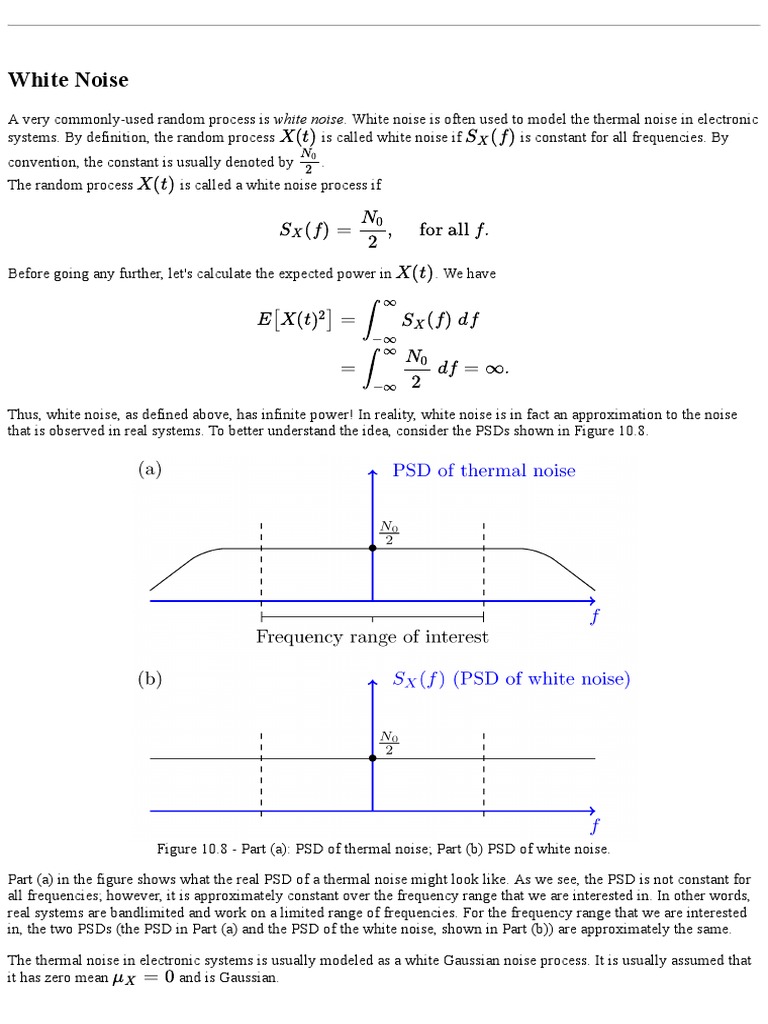 White Noise Models Thermal Noise in Electronics | PDF | Mathematical ...