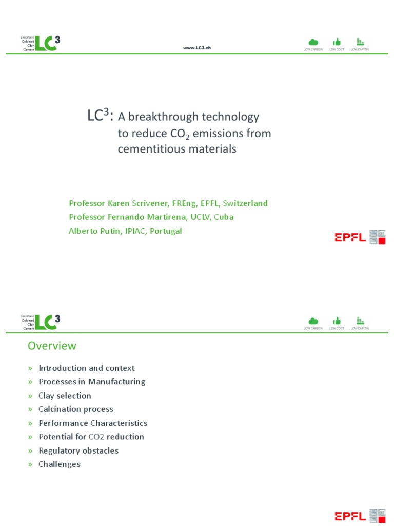 LC3 Technology: Reducing Cement CO2 Emissions | PDF | Cement | Concrete