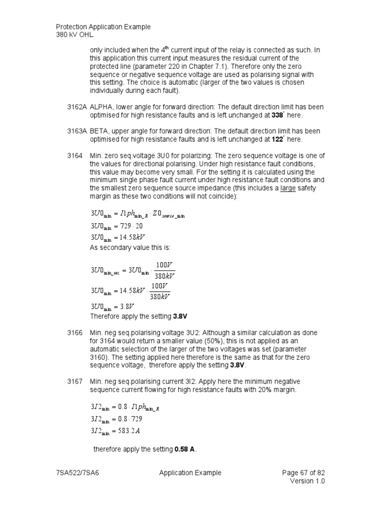 380 kV OHL Protection Settings Guide | PDF | Voltage | Electrical Impedance