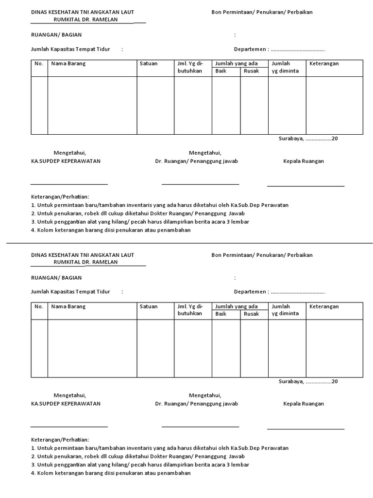 File Bon Permintaan Barang | PDF