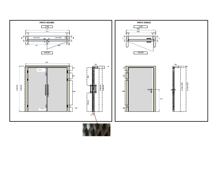 Gambar Sketsa Pintu Single Dan Double (Standart) | PDF
